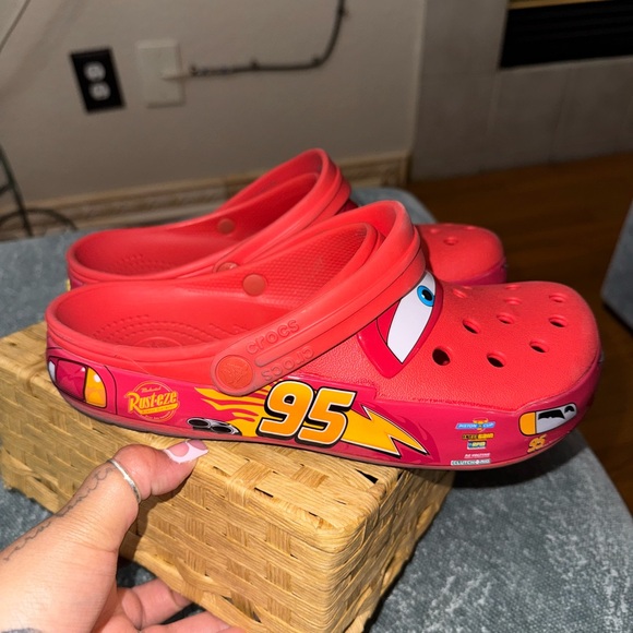 CROCS | Shoes | Red Cars Crocs With Lightning Mcqueen Design | Poshmark